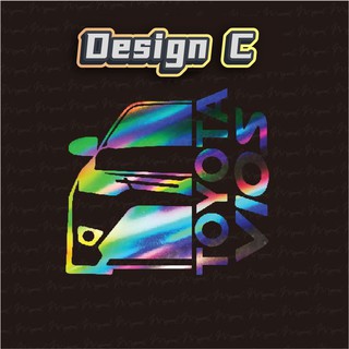 TOYOTA VIOS MODEL SHAPE&WORDS HIGH GRADE Laser Rainbow Sticker Toyota ...