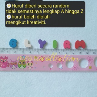 Alphabet wood cute colourful huruf kayu ABC abjad comel utk aktiviti ...