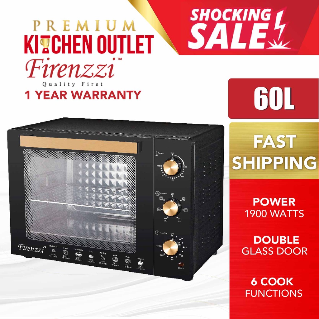 Firenzzi 60L Counter Top Oven TO-4260 | 50L TO-4250 | 6 Cooking ...