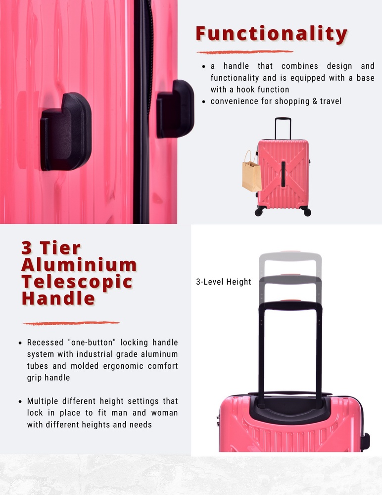 Lushberry AXEL 25 inch Luggage Polycarbonate Hard Case Suitcase TSA ...