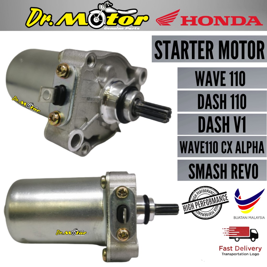WAVE110 DASH 110 V1 WAVE CX ALPHA DX DASH110 STARTER MOTOR ASSY STATER ...