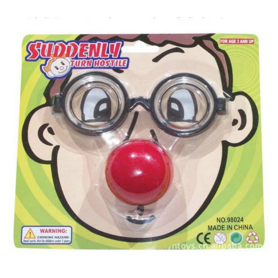 Glasses Clown Funny Glasses Props Fake Nose Fancy Dress up Costume ...