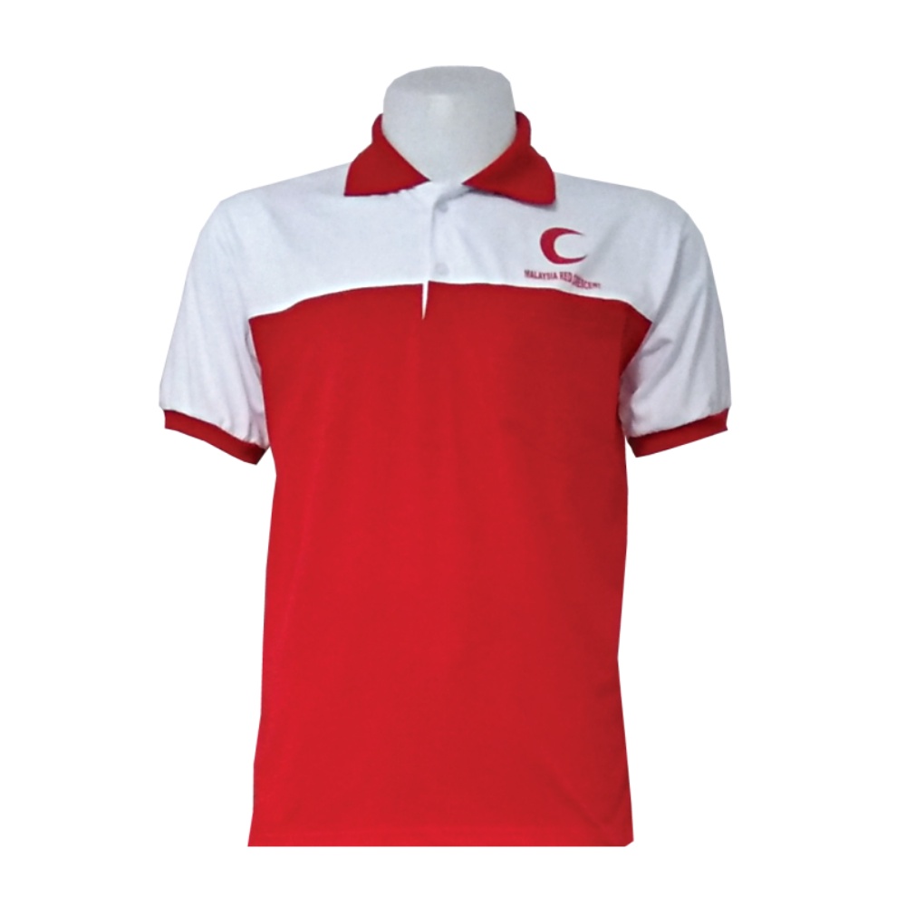 T-Shirt PBSM Bulan Sabit Merah Berkolar Lengan Pendek / PBSM Uniform ...