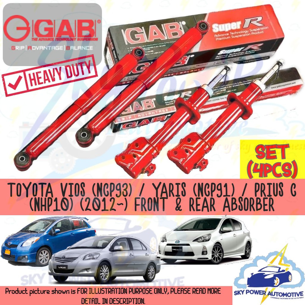 TOYOTA VIOS (NCP93) / YARIS (NCP91) / PRIUS C (NHP10) GAB SUPER R SPORT PREMIUM HEAVY DUTY GAS ...