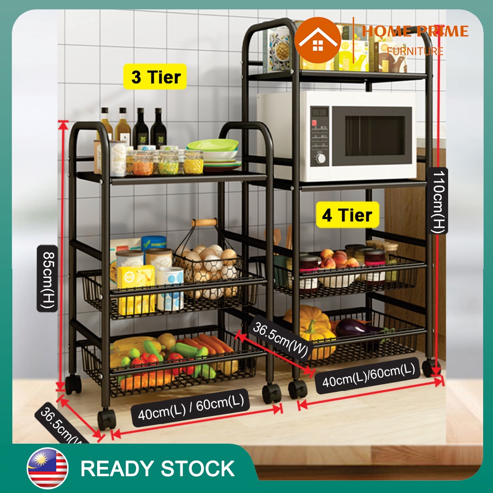 HP KR064 Multipurpose Powder Coated Steel Kitchen Rack with Drawer and ...