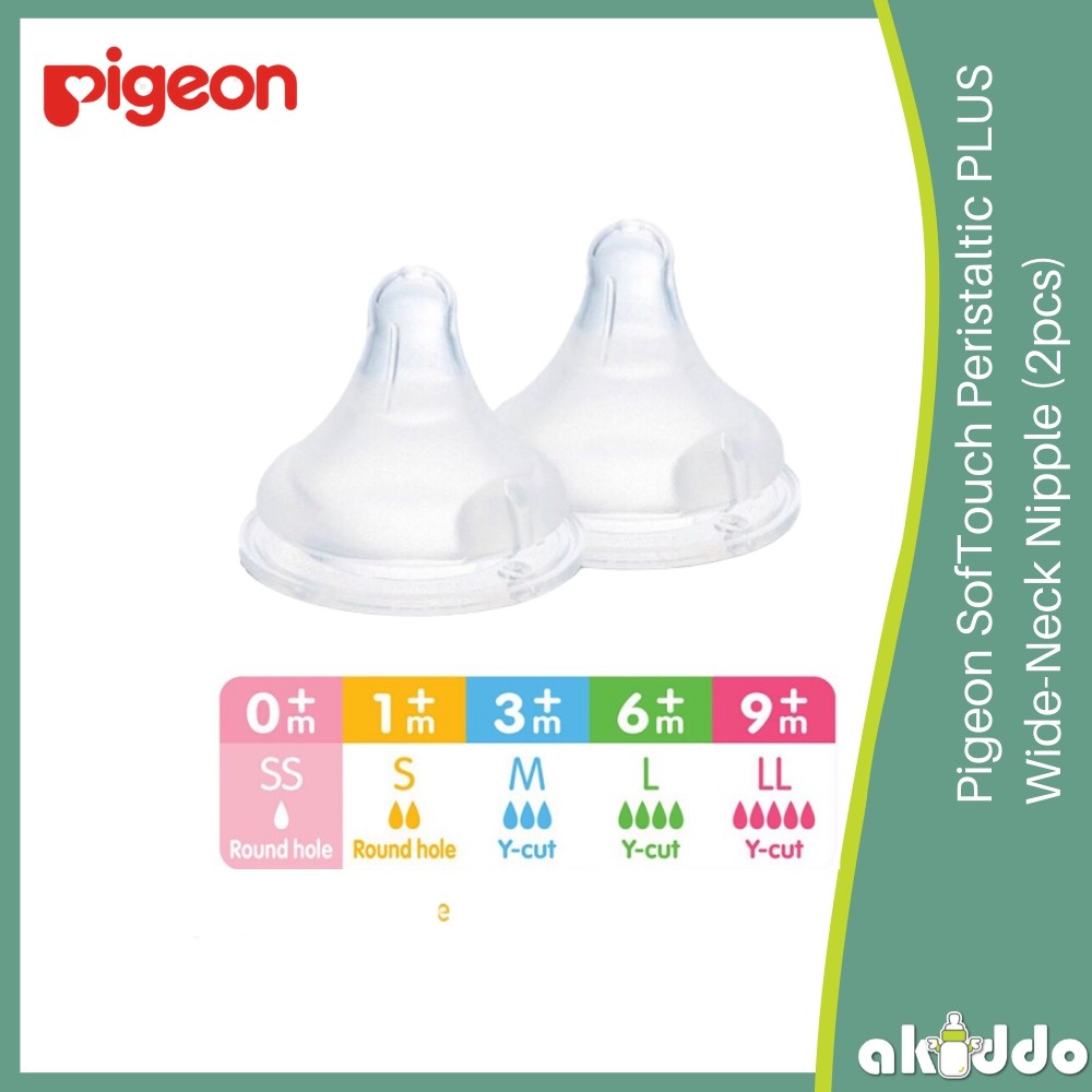 Pigeon SofTouch Peristaltic PLUS Wide-Neck Nipple (2pcs) | Shopee Malaysia