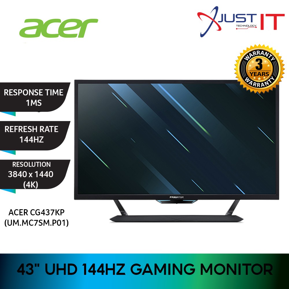 Acer predator cg437kp 43" uhd 144hz 1ms nvdia g-sync hdr100 gaming ...
