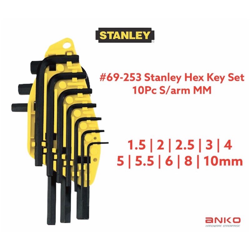 STANLEY ALLEN KEY SET 10 PC SHORT ARM MM | Shopee Malaysia