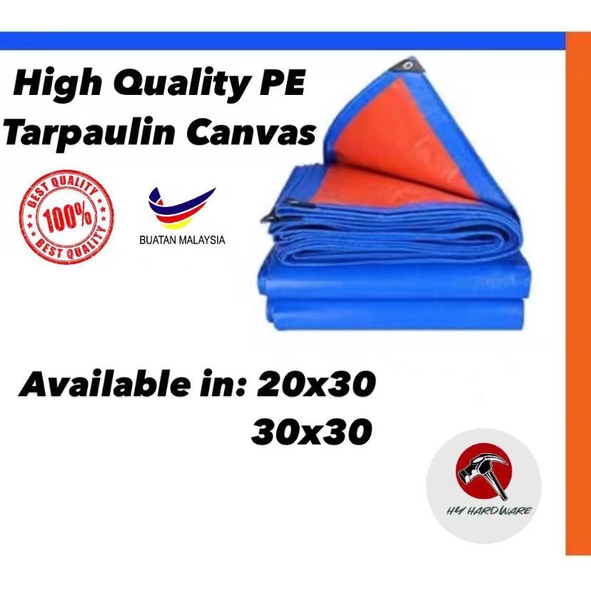 Kanvas Oren Biru 20x30 , 30x30 PE Tarpaulin Canvas Blue Orange Canopy ...