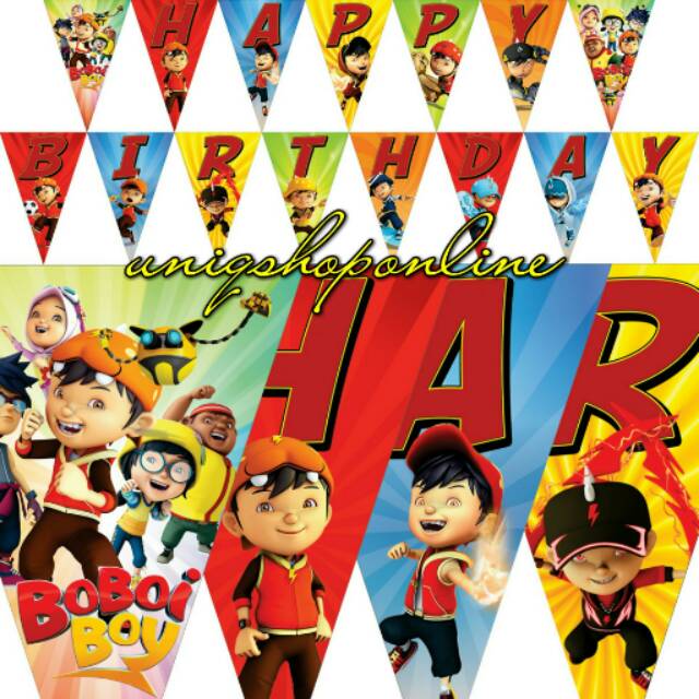 Custom Bunting Boboi Boy Happy Birthday Boboboy Boboboi Boboiboy ...
