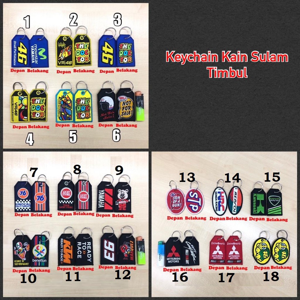 Key Chain Keychain Kain Sulam bell shoei KTM Glock yamaha honda HRC ...