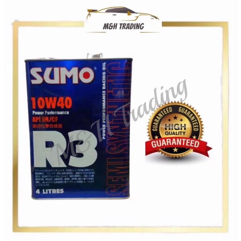 SUMO R3 SEMI SYNTHETIC ENGINE OIL 100% ORIGINAL JAPAN(4 LITRE) | Shopee ...