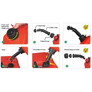 5L 10L 20L Oil Tank Auto Shut Off Gasoline Container Mount Motorcycle Spare Fuel Tank Plastic ...