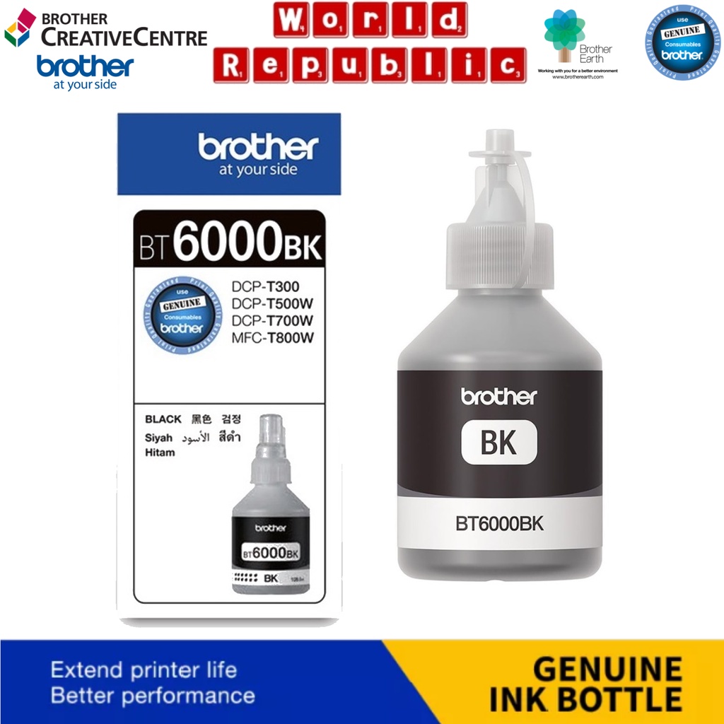 Brother Ink - Black BT6000BK BT6000 BT-6000BK 6000 - 100% Original ...