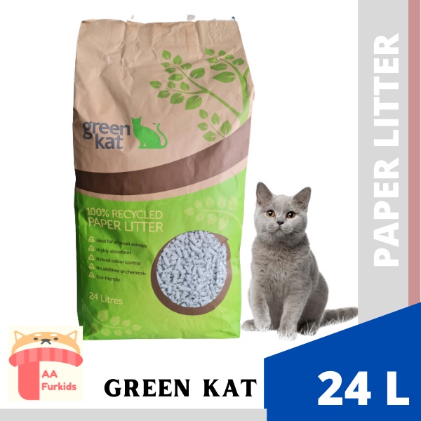 GREEN KAT Paper Cat Litter 24L (For Cat/Small Animals) | Shopee Malaysia