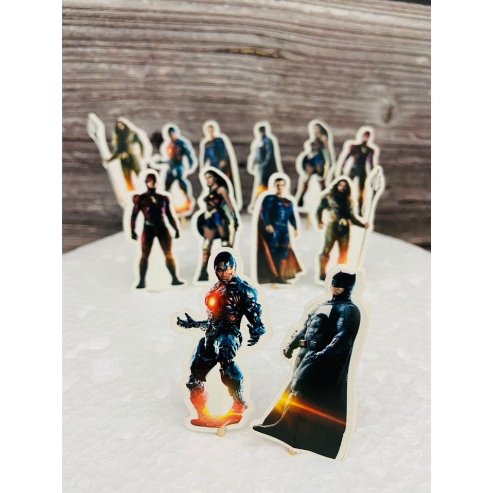 Justice League Cake Topper Cake Decoration 12pcs Wonder woman Spiderman ...