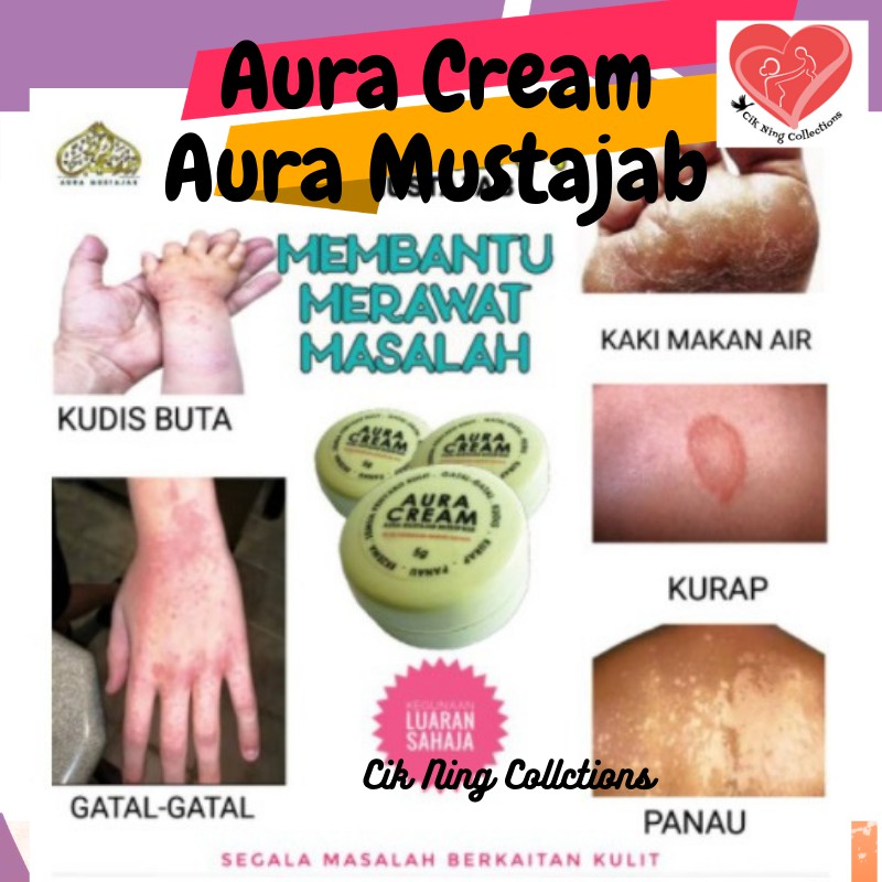 AURA CREAM AURA MUSTAJAB RAWAT KURAP KUDIS GATAL2 PANAU EKZEMA RUAM ...