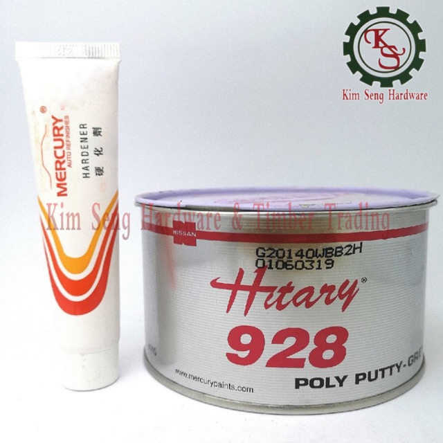 HITARY 928 POLY CAR PUTTY (BROWN/GREY) 1KG With HARDENER | Shopee Malaysia