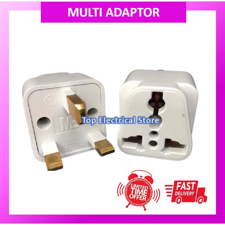 3 PIN UNIVERSAL MULTI ADAPTER PLUG SOCKET CONVERTER MULTI PLUG | Shopee ...