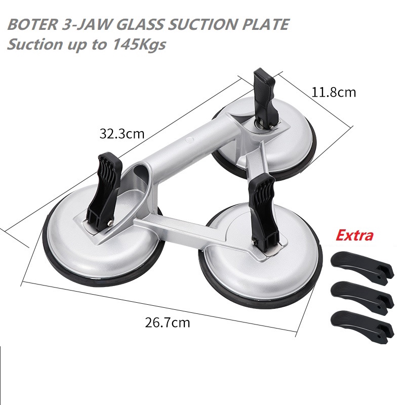 BOTER 3-JAWS HEAVY DUTY GLASS SUCTION PLATE GLASS PULLER/SUCKER ...