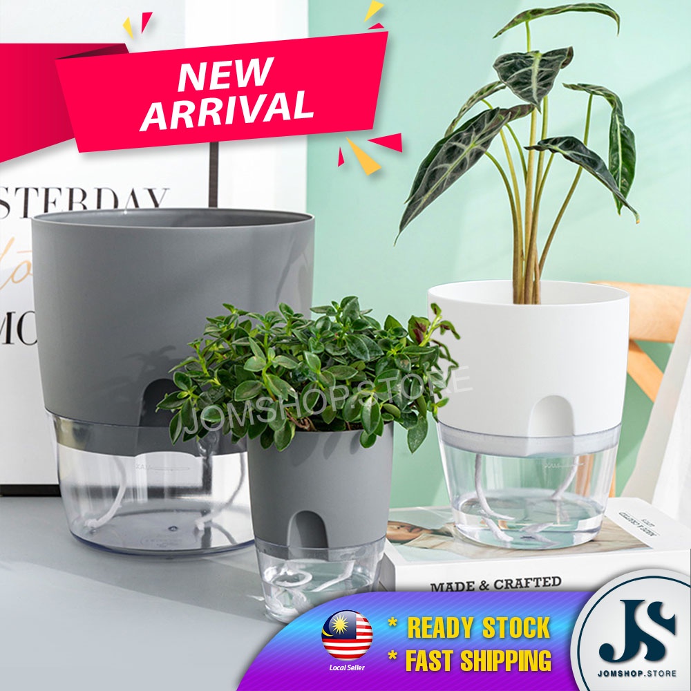 🇲🇾 Pasu Bunga Auto Siram Pasu Bunga Plastik Tinggi Transparent Double ...