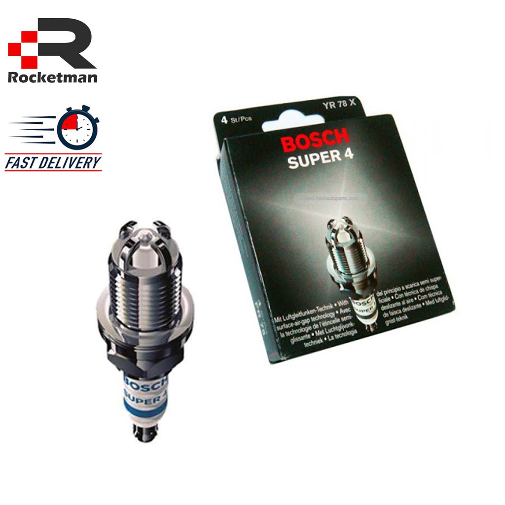 BOSCH SUPER 4 SPARK PLUG SPARK PLUG MYVI 2007-2017 ALZA AVANZA (4PCS ...