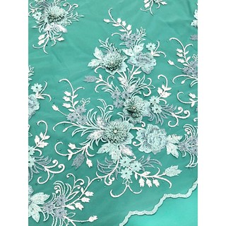 Exclusive 3D Floral Embroidered Lace & Plain Lining Fabrics / Wedding ...