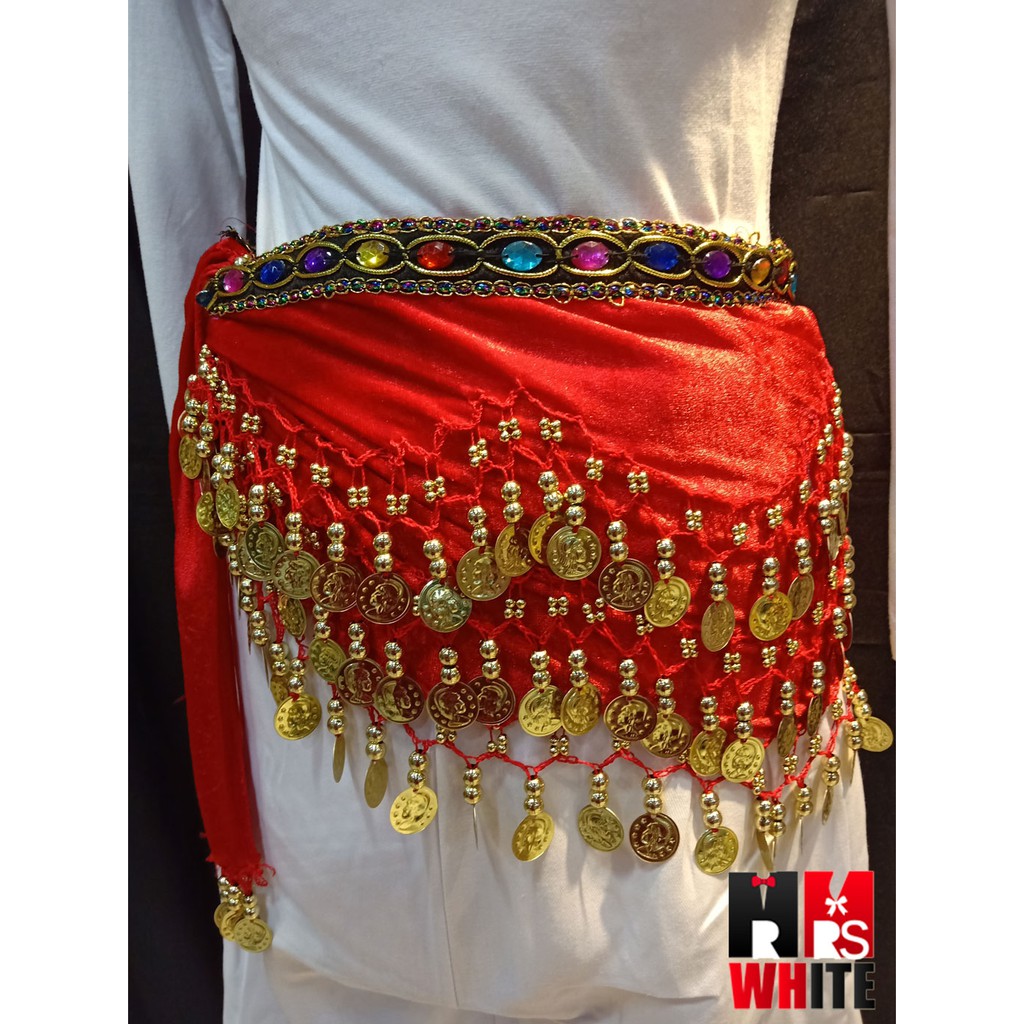 [READY STOCK] RED Belly Dance Hip Scarf (Velvet) | Shopee Malaysia