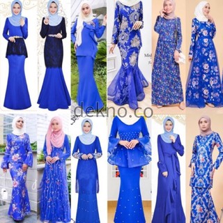 (S-XL) ROYAL BLUE / NAVY BLUE TEMA COLOR BAJU KURUNG DRESS MODERN ...