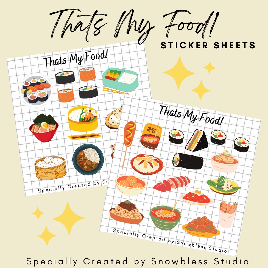 Ready Stock Thats my Food! sticker sheets for journal planner | Shopee ...