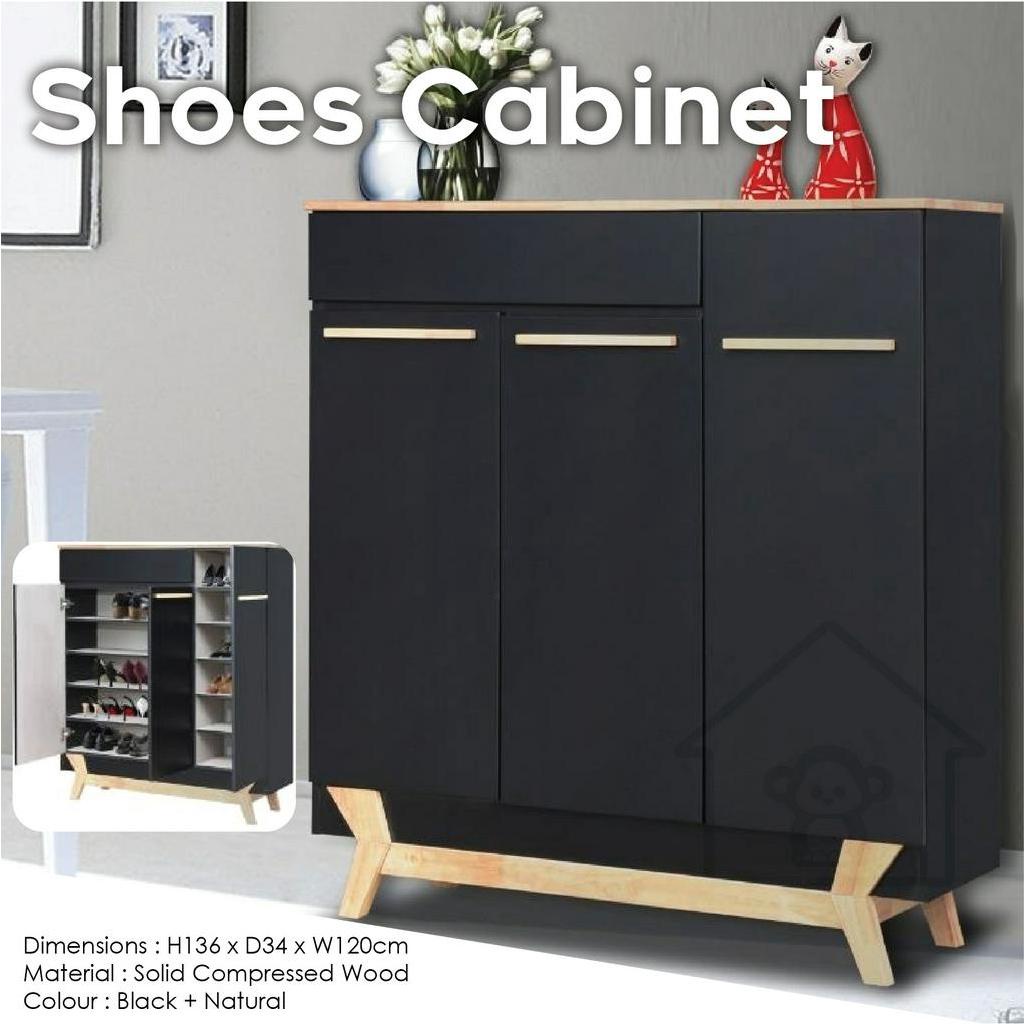 SHOES CABINET 3 DOOR SLEEK SCANDINAVIAN/SHOE CABINET/SHOE RACK/SHOE ...