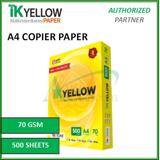 IK Yellow A4 Copier Paper 70gsm (500 sheets) | Shopee Malaysia