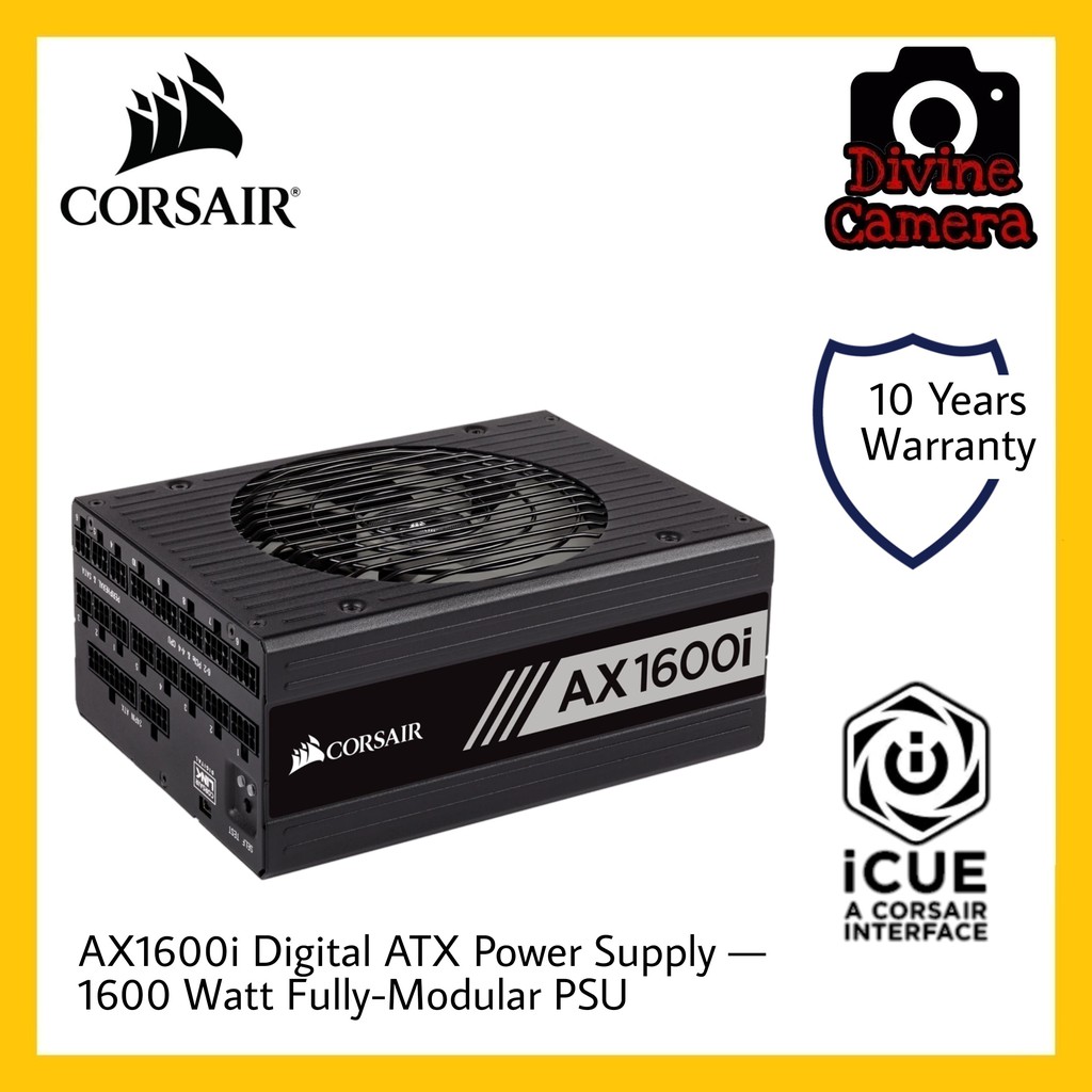 CORSAIR AX1600i Digital ATX Power Supply - 1600W 80 Plus Titanium Digital (ICUE Supported) CP ...