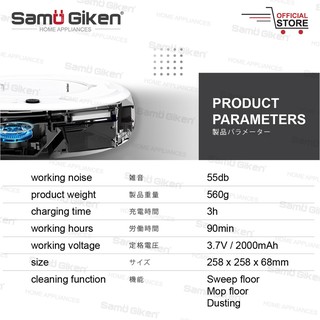 Robotic Robot Vacuum Cleaner 3 in 1 Pam Robot Vakum Pembersih Penyedut ...