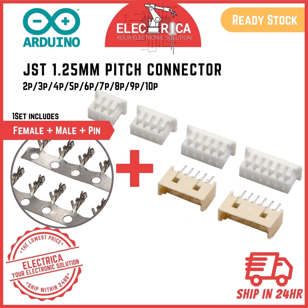(1 Set) MICRO 1.25 Connector 1.25mm Pitch [Female Straight needle ...