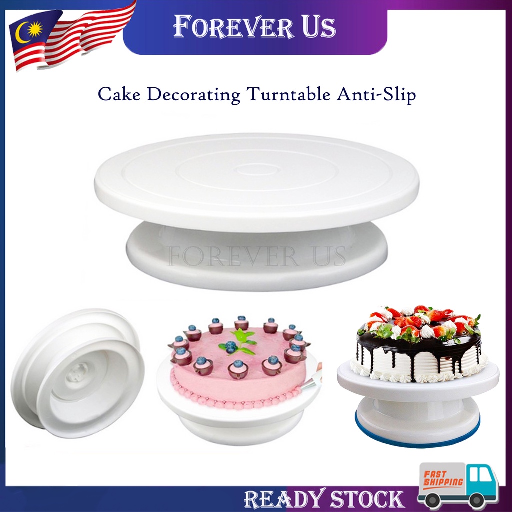 Plastic Cake Plate Turntable Rotating Anti-skid Round Cake Stand Cake ...
