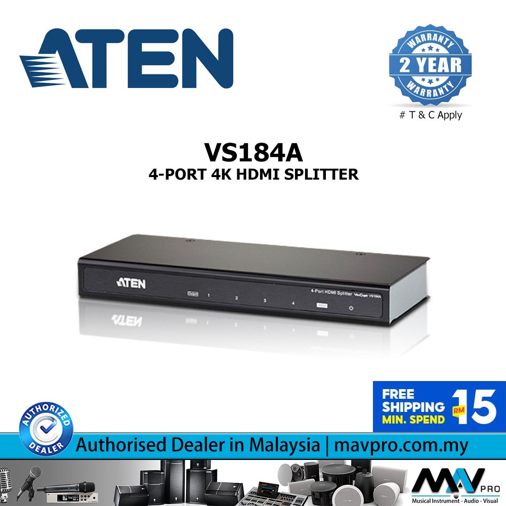 ATEN 4-Port 4K HDMI Splitter (ATEN VS184A) | Shopee Malaysia