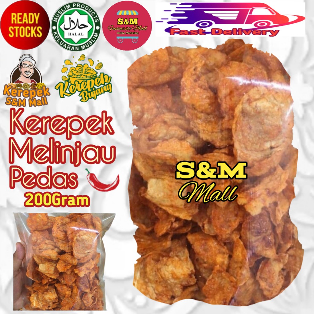 (Ready Stock) Kerepek Melinjau Pedas, Campuran, 200gram Sekali Pandang ...
