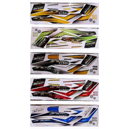 stiker body sticker stripe cover set yamaha lc135 lc 135 lc135 v1 (4) demak evo z COVERSET ...