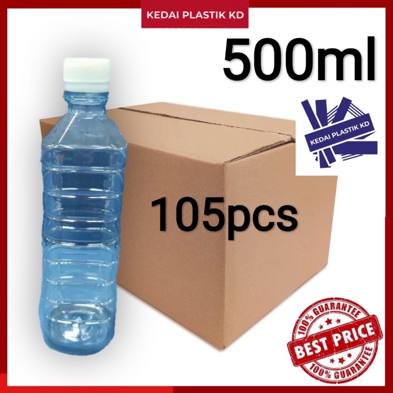 105pcs 500ml botol mineral petak, MURAHH ,berkualiti , tebal dan cantik ...
