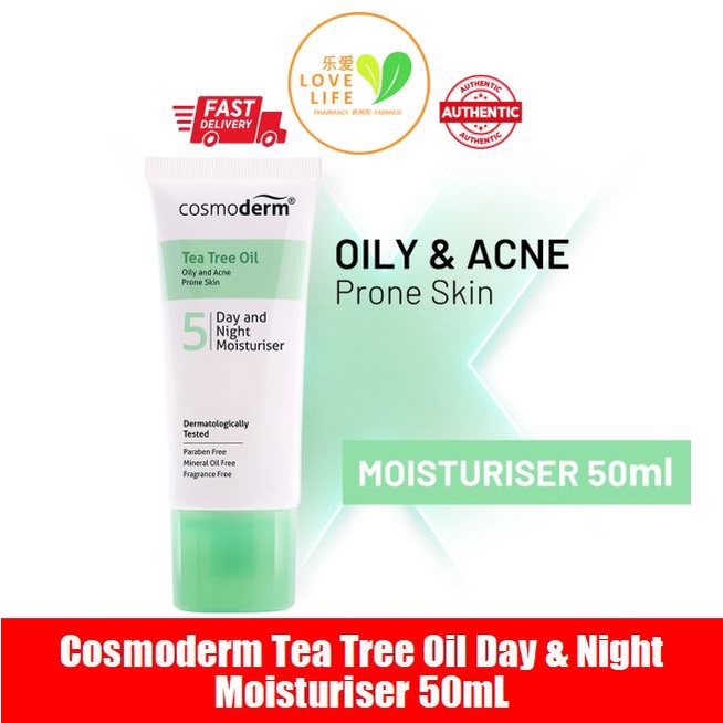 NEW PACKAGING Cosmoderm Tea Tree Oil Day & Night Moist SPF15 50mL ...