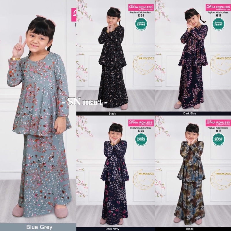 BAJU PEPLUM KIDS IRONLESS| BAJU PEPLUM ANAK PEREMPUAN TANPA GOSOK ...