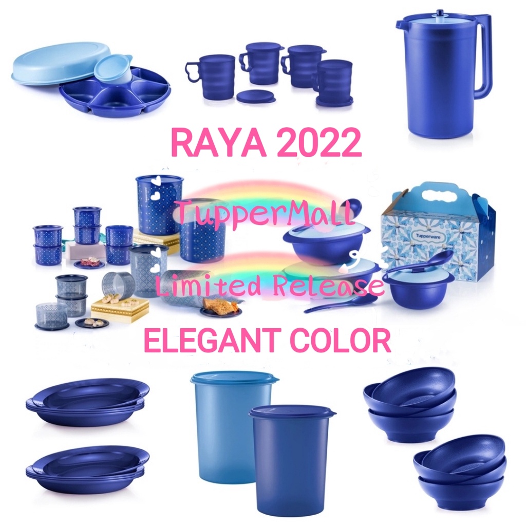 (RAYA 2022) Tupperware Royale Blue Serveware/Pitcher/Mugs/Plate/Bowl ...