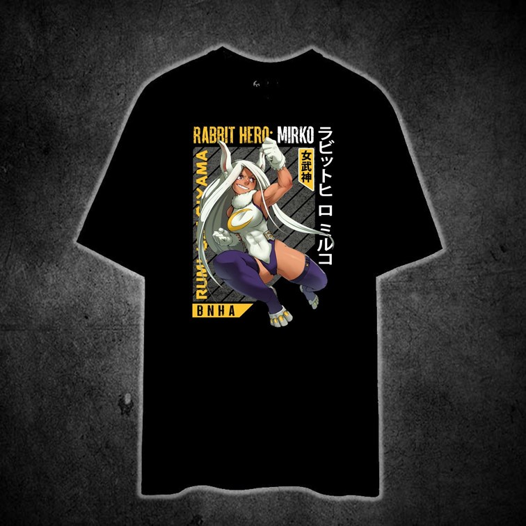 RABBIT HERO MIRKO MHA Printed t shirt unisex 100% cotton | Shopee Malaysia