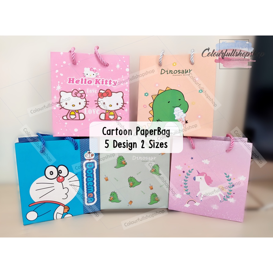 Kitty Doraemon Dinosaur Cartoon Art Paper Bag Gift Bag Party Goodies ...