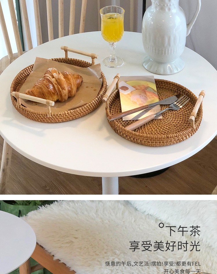 (AIKO) RATTAN SERVING TRAY DULANG HIDANG SARAPAN TENGAHARI HI-TEA TRAY ...