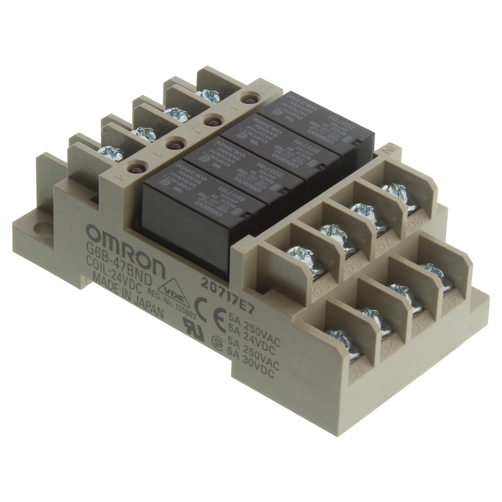 OMRON G6B-47BND-DC24 Compact Terminal Relay with 4 Independent Outputs ...