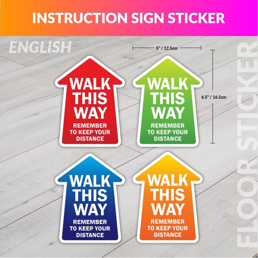 PRINT4U DIRECTION ARROW GUIDE STICKER SOP STIKER JALUR | Shopee Malaysia