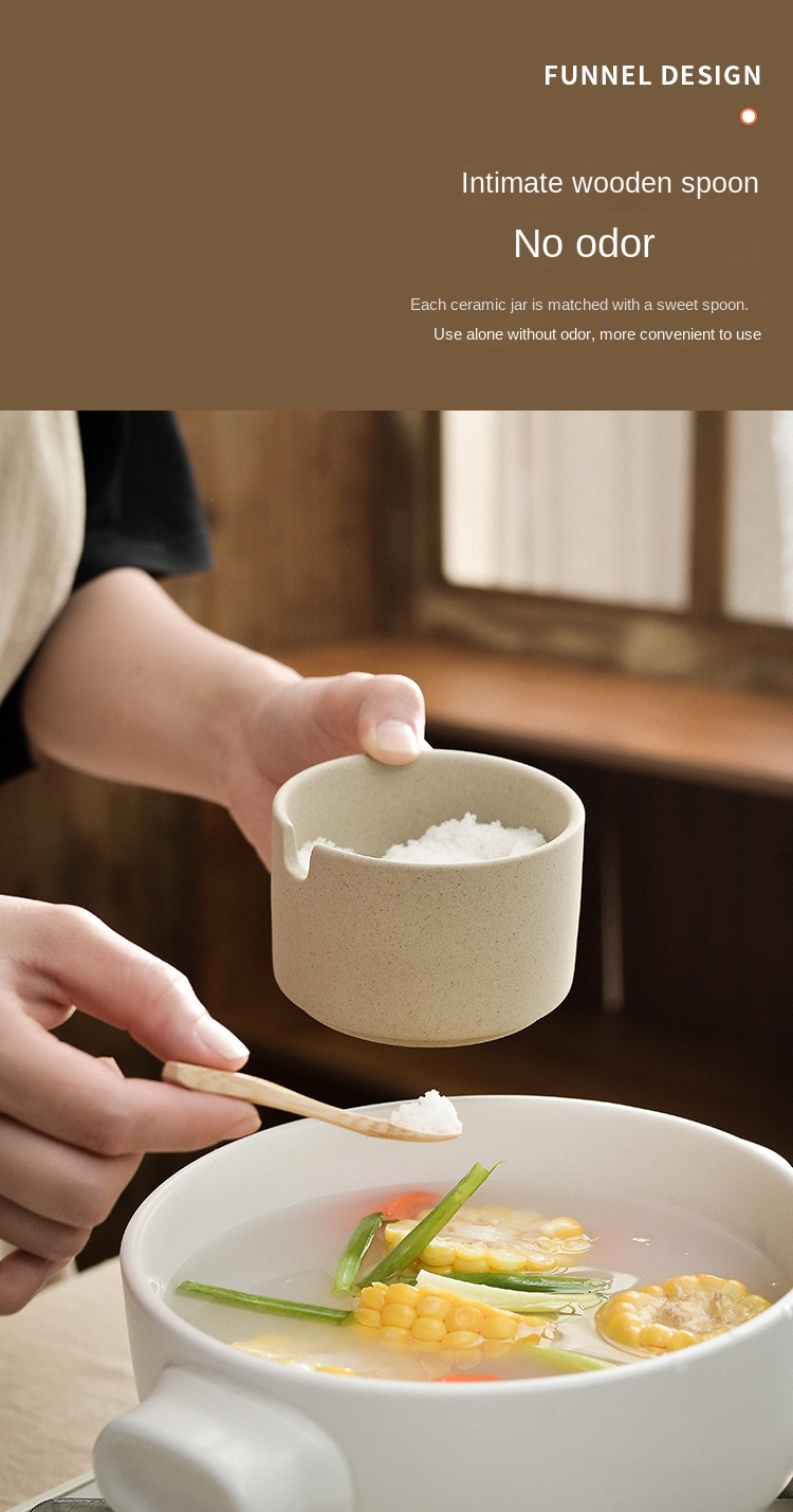 Ceramic Seasoning Box Seasoning Pot Set Household Kitchen Seasoning ...