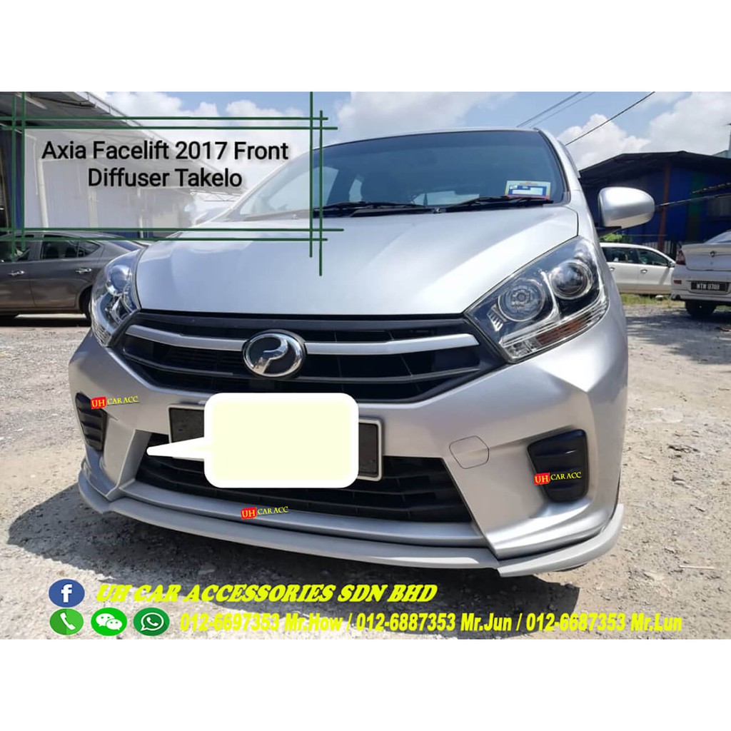 Perodua axia 2017 front diffuser lip lips bodykit skirt depan READY ...